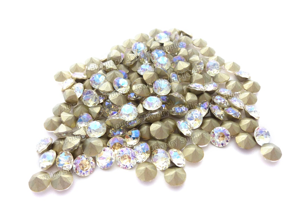 Aurora Premium Crystal Moonlight Loose Foiled Back Crystals, 1088 6mm ...