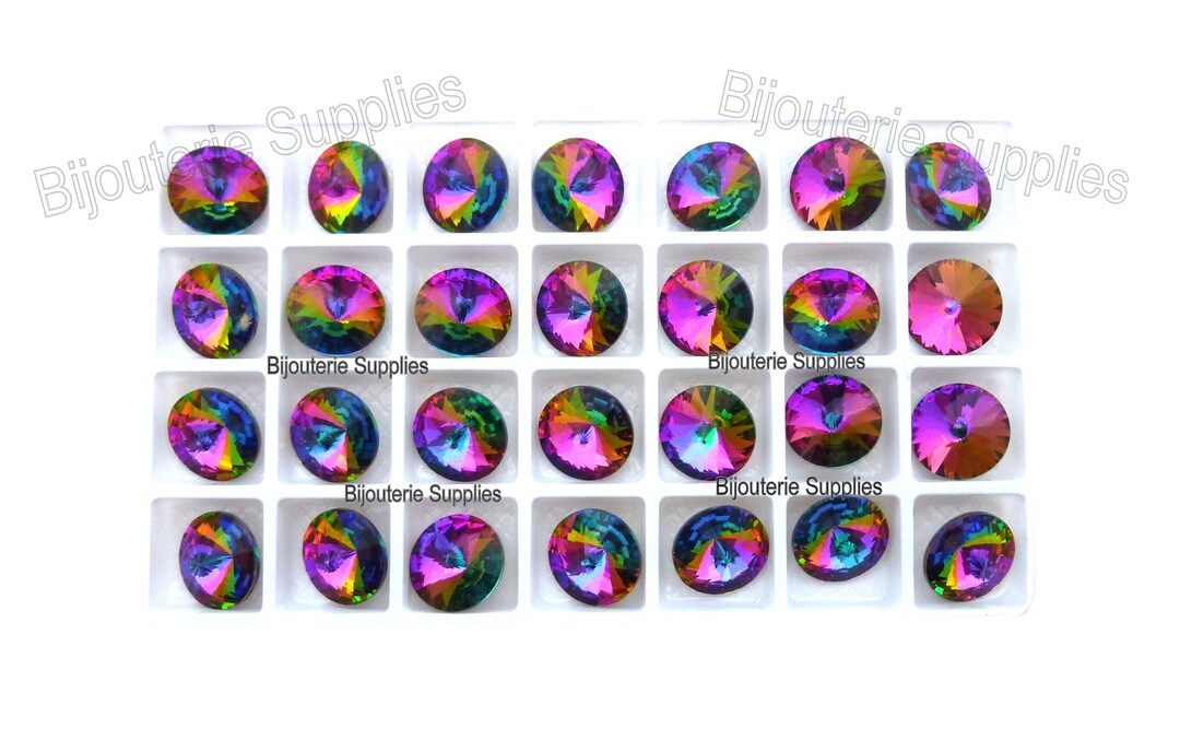 Aurora Crystal Volcano 1122 14mm Rivoli Round Loose Crystals, Color ...