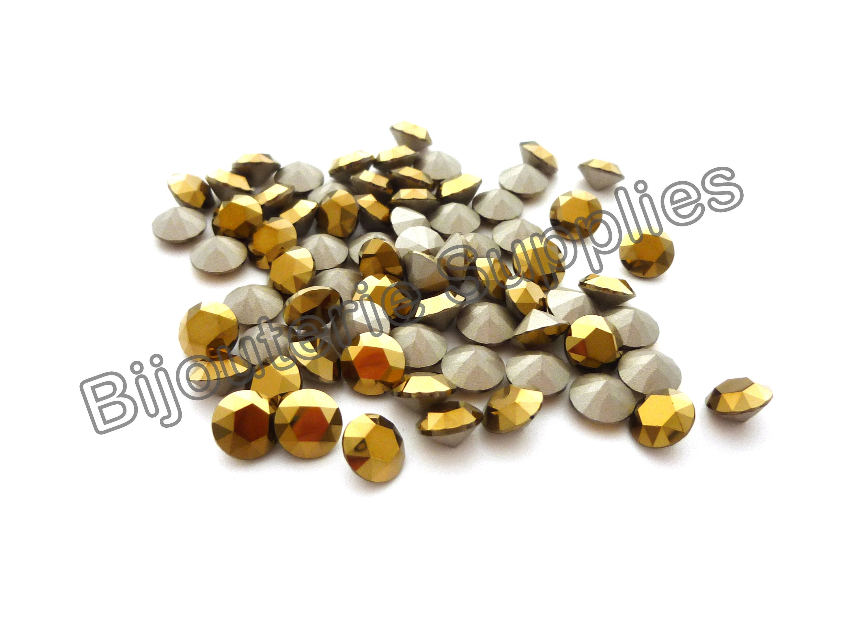 Preciosa Maxima ROYAL Crystal Monte Carlo Loose Crystals, Gold 8mm 39ss ...