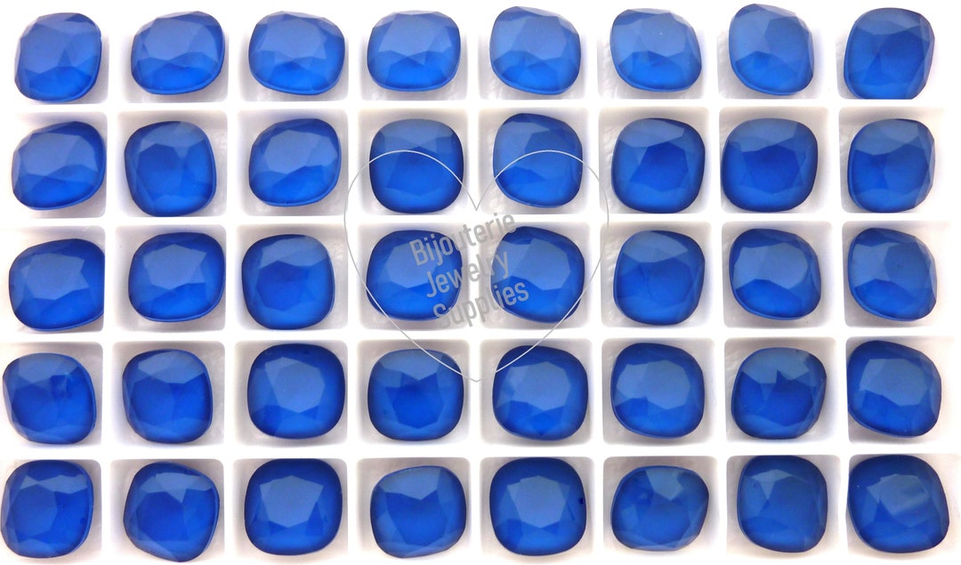 Royal Majestic Navy Blue Loose Crystals, 4470 12mm Fancy Cushion Cut ...