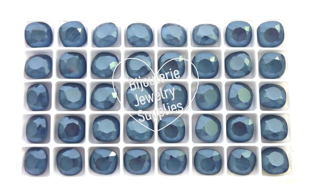 Graphite Lacquered Loose Crystals, Light Gray, 4470 12mm Fancy Cushion ...