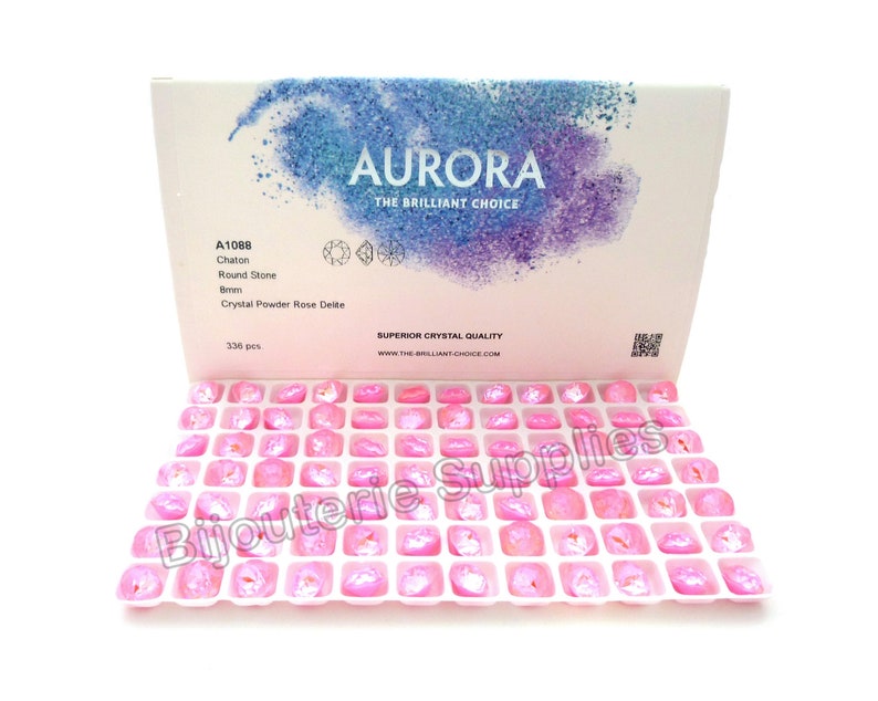 Aurora Crystal Powder Rose Delite Loose Foiled Back Crystals, 1088 8mm ...