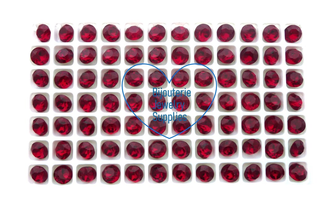 Aurora Ruby Red Loose Foiled Back Crystals, 1088 8mm Round 39ss Highly ...