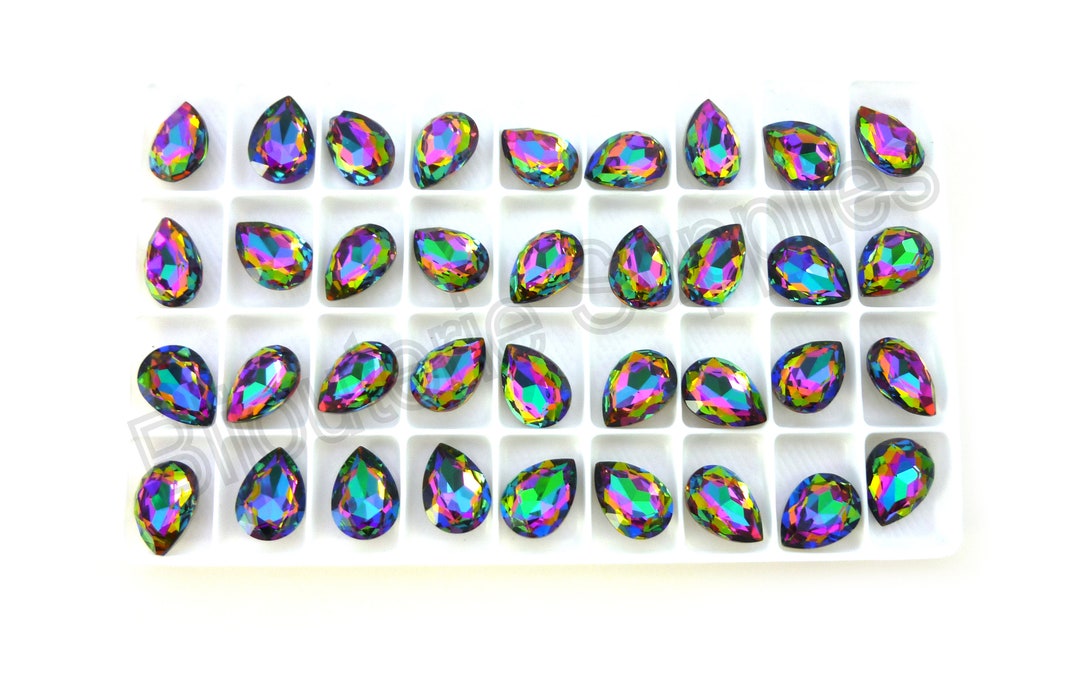Aurora Crystal Volcano Loose Crystals, 4320 14x10mm Fancy Pear Teardrop ...