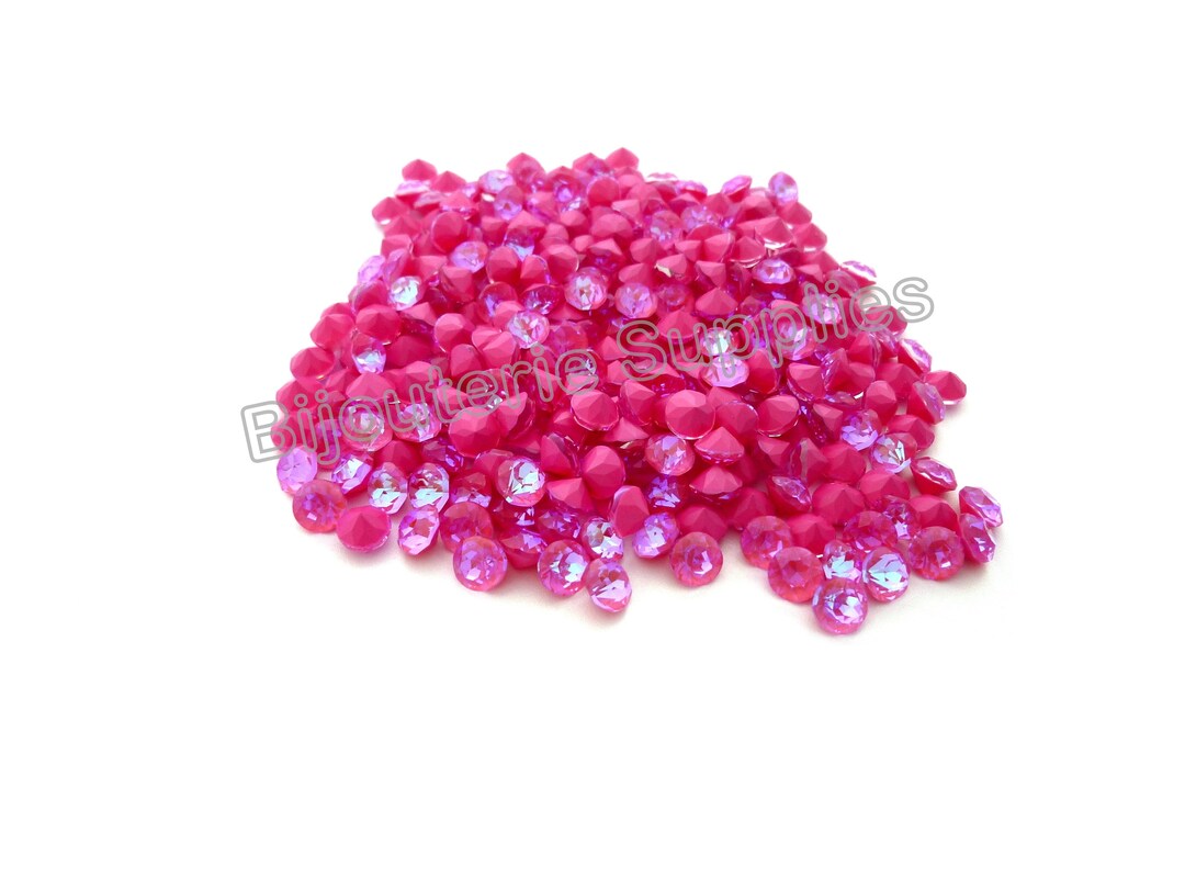 Aurora Premium Lotus Pink Delite Loose Lacquered Back Crystals, 1088 ...