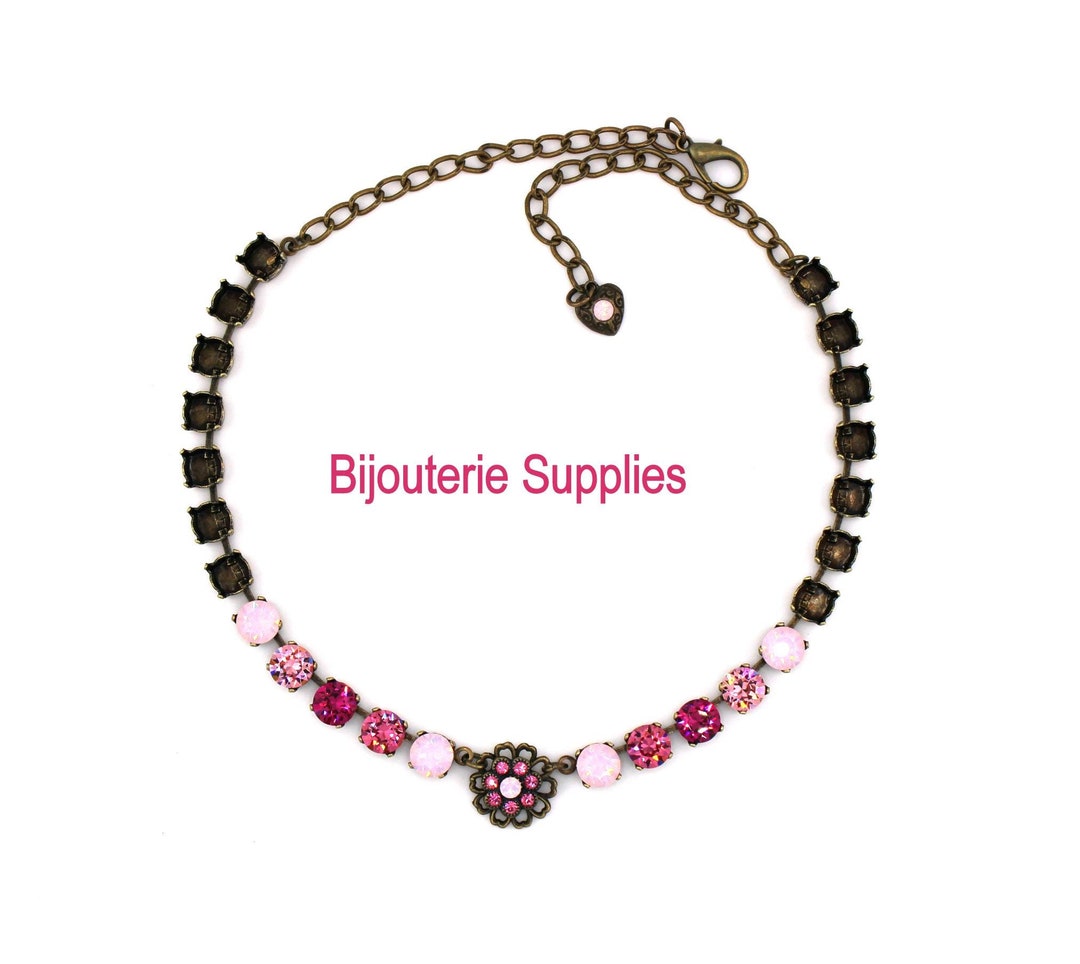 Empty Cup Chain Necklace Base With Focal Flower for Jewelry Making, 8mm ...