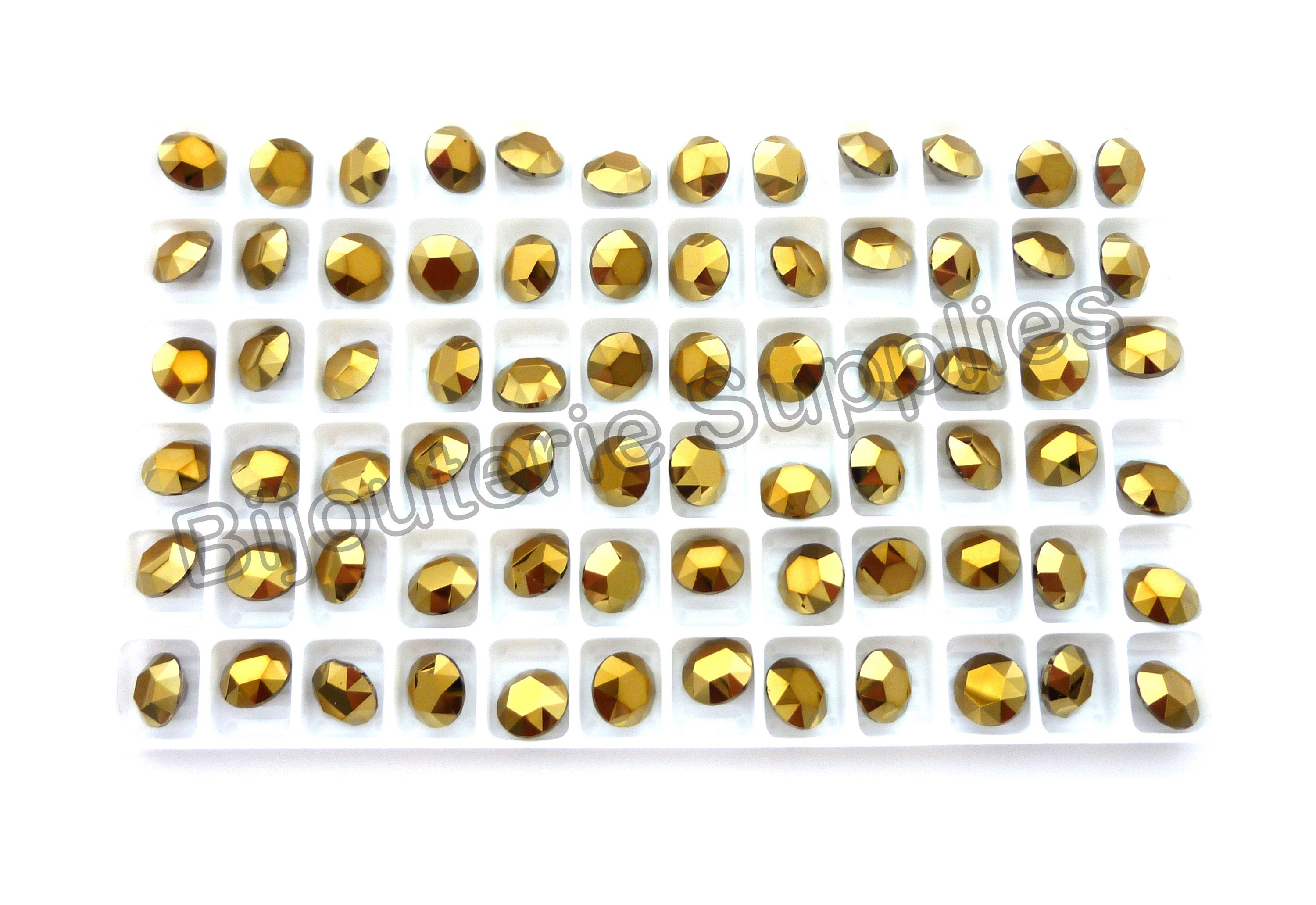 Preciosa Maxima ROYAL Crystal Monte Carlo Loose Crystals, Gold 8mm 39ss ...