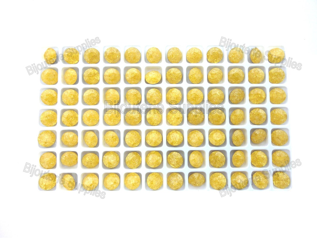 Aurora Crystal Light Topaz Ice Loose Foiled Back Crystals, Yellow ...