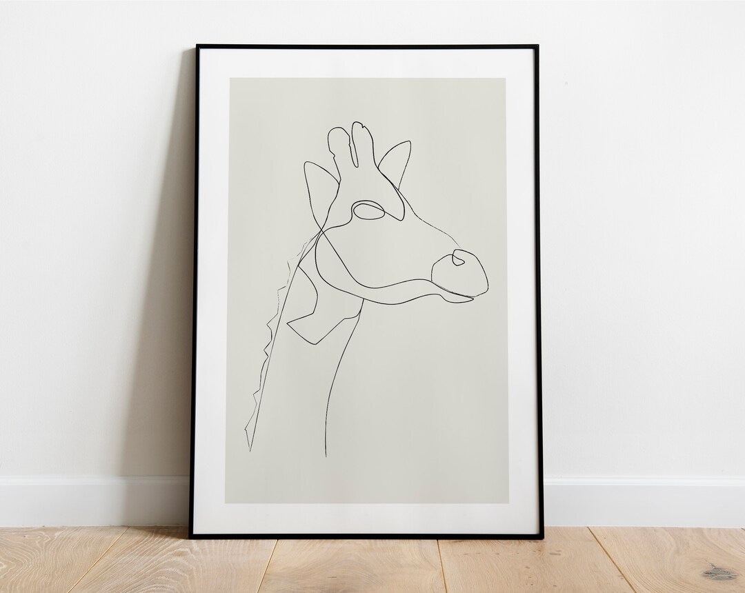 Poster: Line Art Giraffe - Etsy