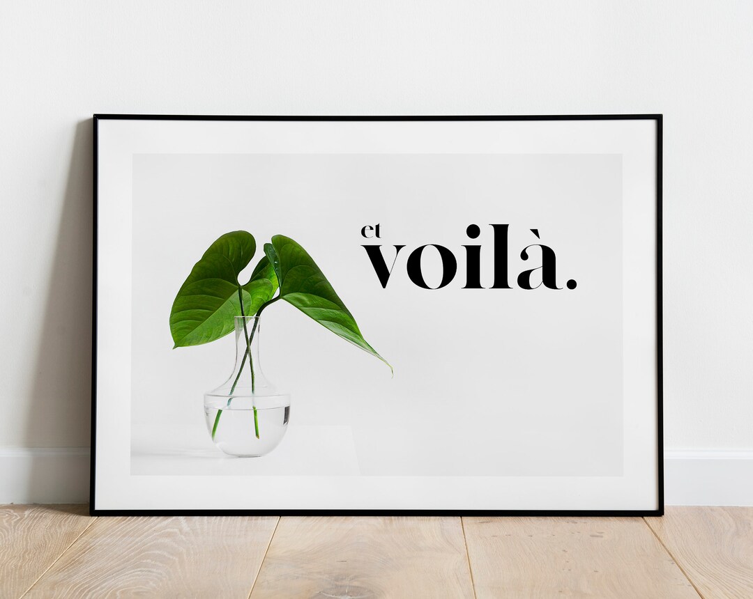 Poster: Et Voilà, B/w - Etsy UK