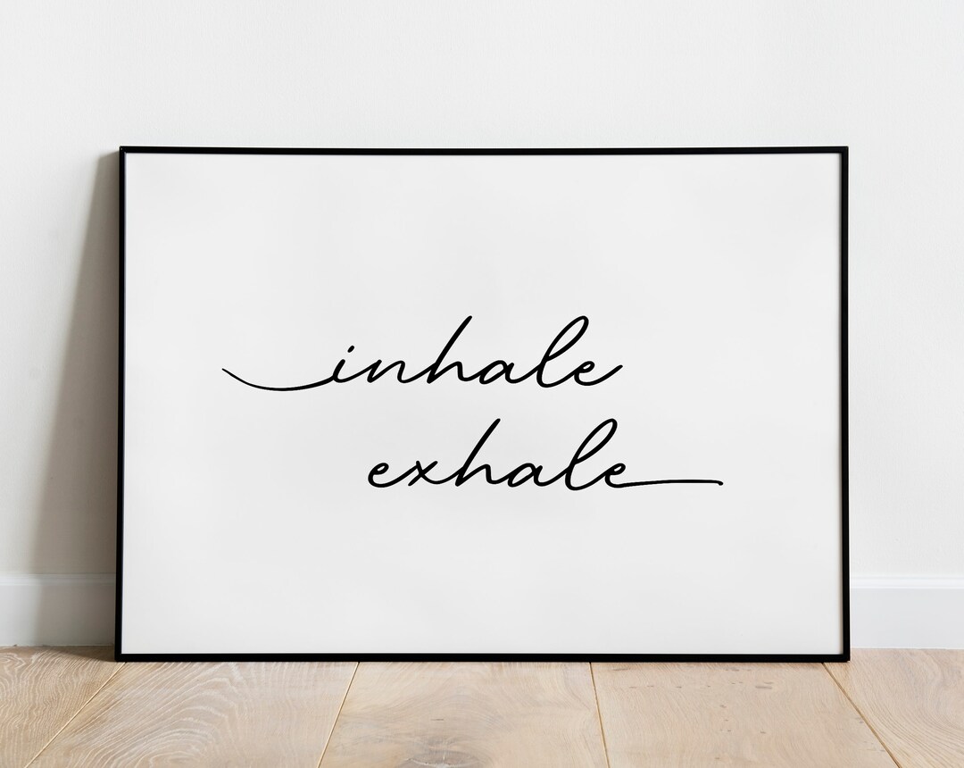 Poster: Yoga Inhale & Exhale, B&w - Etsy