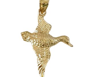 14k Solid Yellow Gold Baby Duck Charm Animal Bird Pendant - Etsy