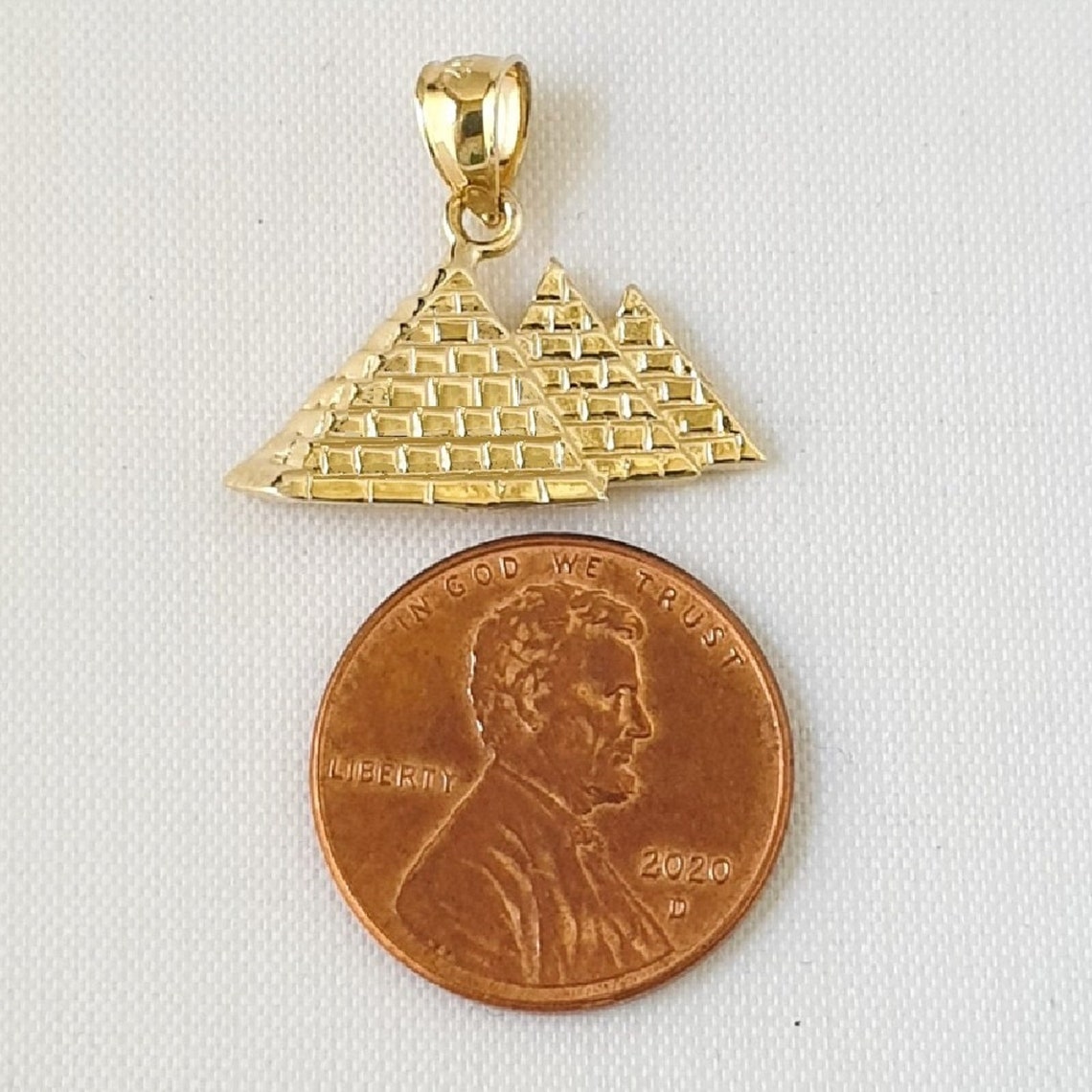 14K Yellow Gold EGYPTIAN PYRAMID Pendant | Etsy