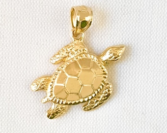 Tiny Turtle, 14k Yellow Gold, Minimalist Gold Pendant, Gold Charm Pendant - Etsy