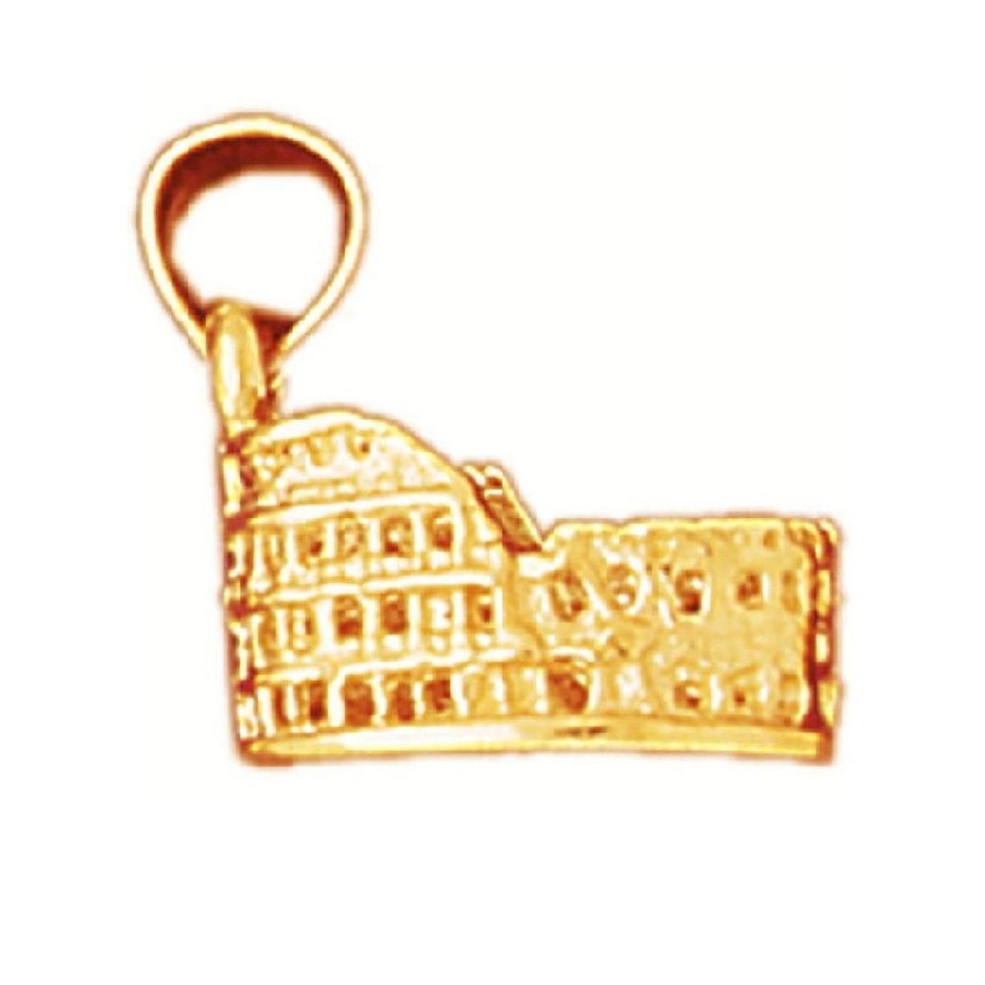 14K Yellow Gold Roman Colosseum 3D 3 Dimensional Pendant - Etsy