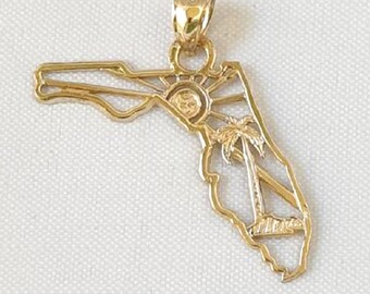 Gold Florida Pendant - Etsy