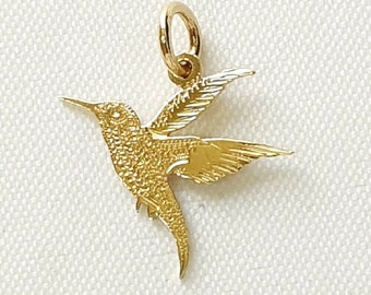 14k Gold Hummingbird Necklace - Etsy