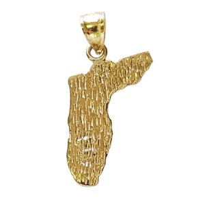 14K Yellow Gold Florida State Map Pendant - Etsy