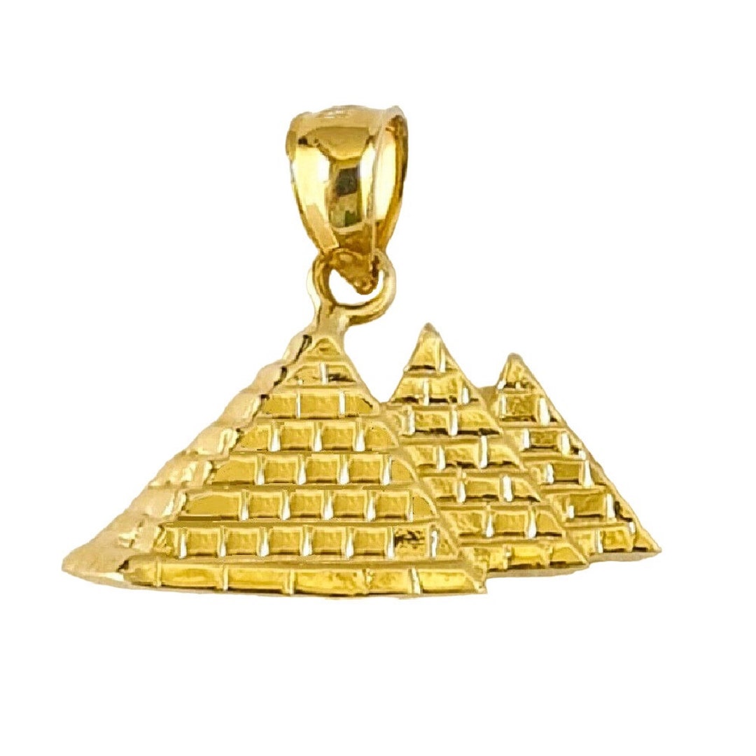 14K Yellow Gold EGYPTIAN PYRAMID Pendant - Etsy