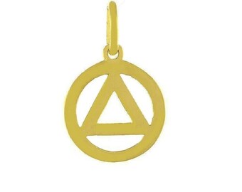 14k Gold Pendant Alcoholics Anonymous AA Recovery Symbol With - Etsy