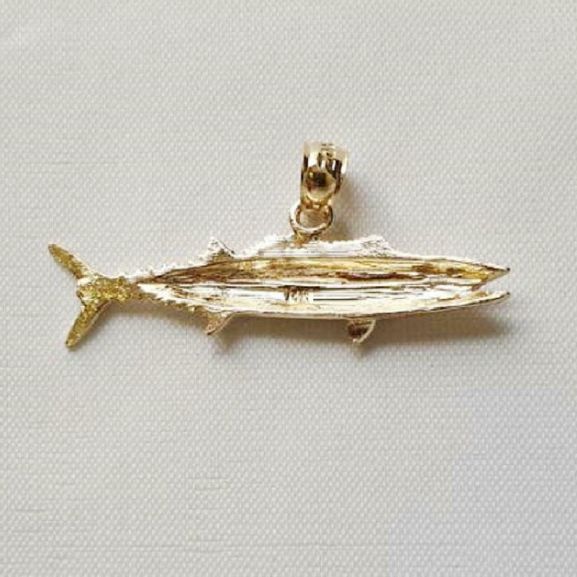 14K Yellow Gold Wahoo Fish Pendant | Etsy