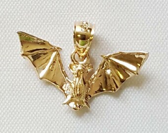 Gold Bat Pendant - Etsy