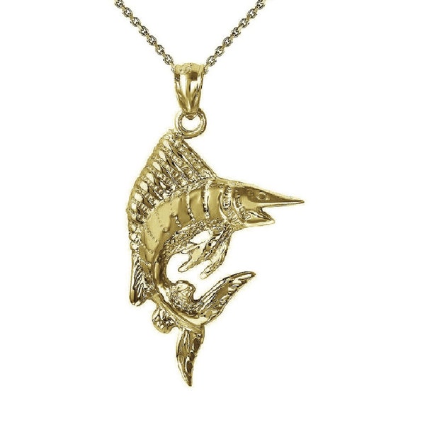 Gold Marlin Necklace - Etsy