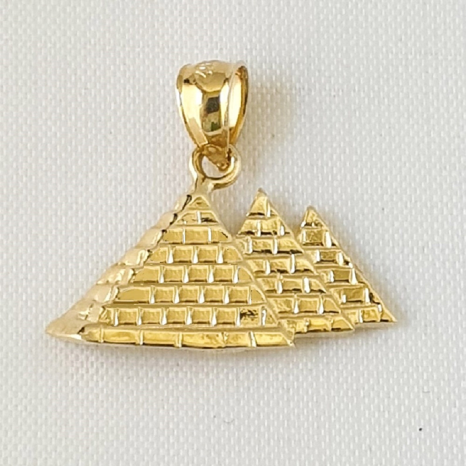 14K Yellow Gold EGYPTIAN PYRAMID Pendant | Etsy