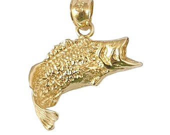 Trout Fish Charm, Open Mouth Bass Charm, Fish Pendant, Bass Pendant ...