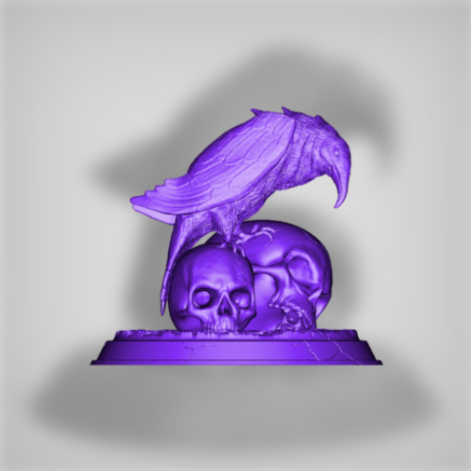 Raven With Skulls 3D Model Files Instant Download - Etsy