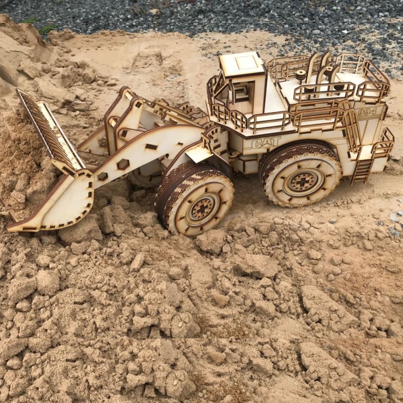 Laser Cut Caterpillar 994 Wheel Loader 3D Puzzle Vector Ai, Cdr, Dxf ...