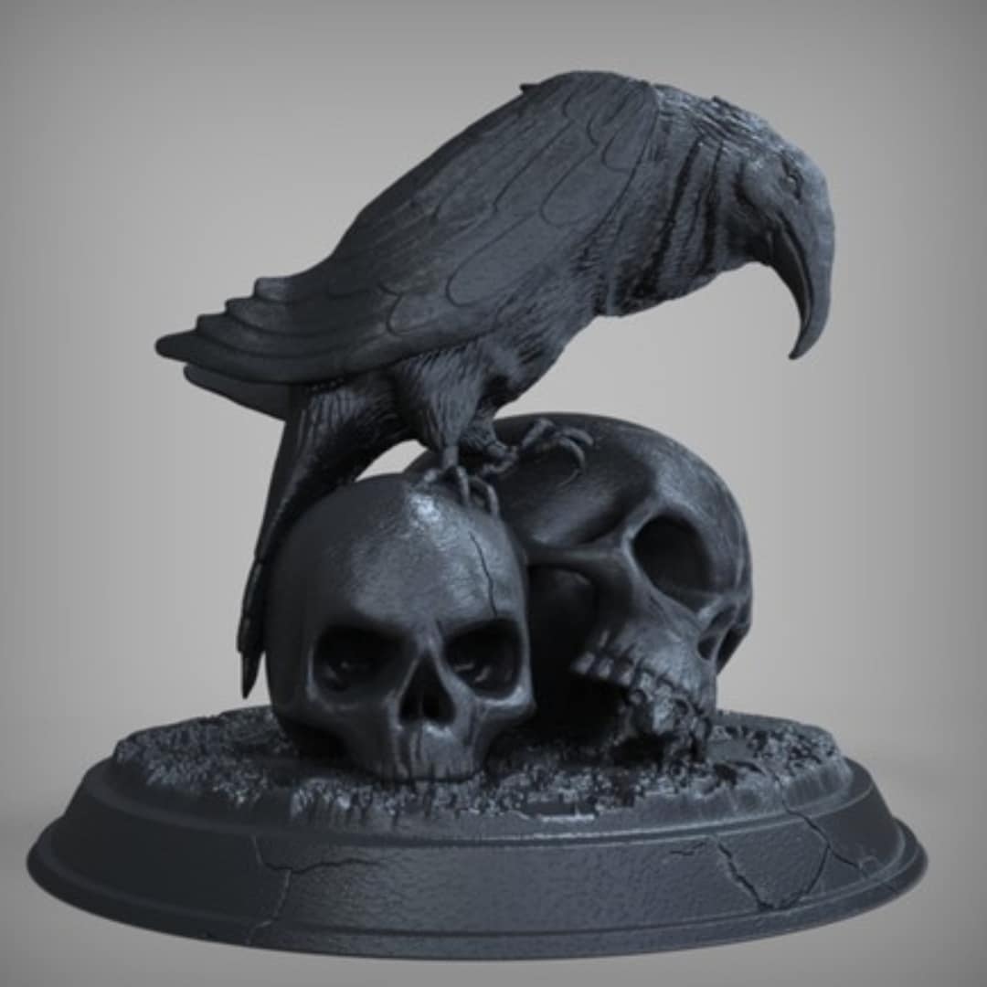 Raven With Skulls 3D Model Files Instant Download - Etsy