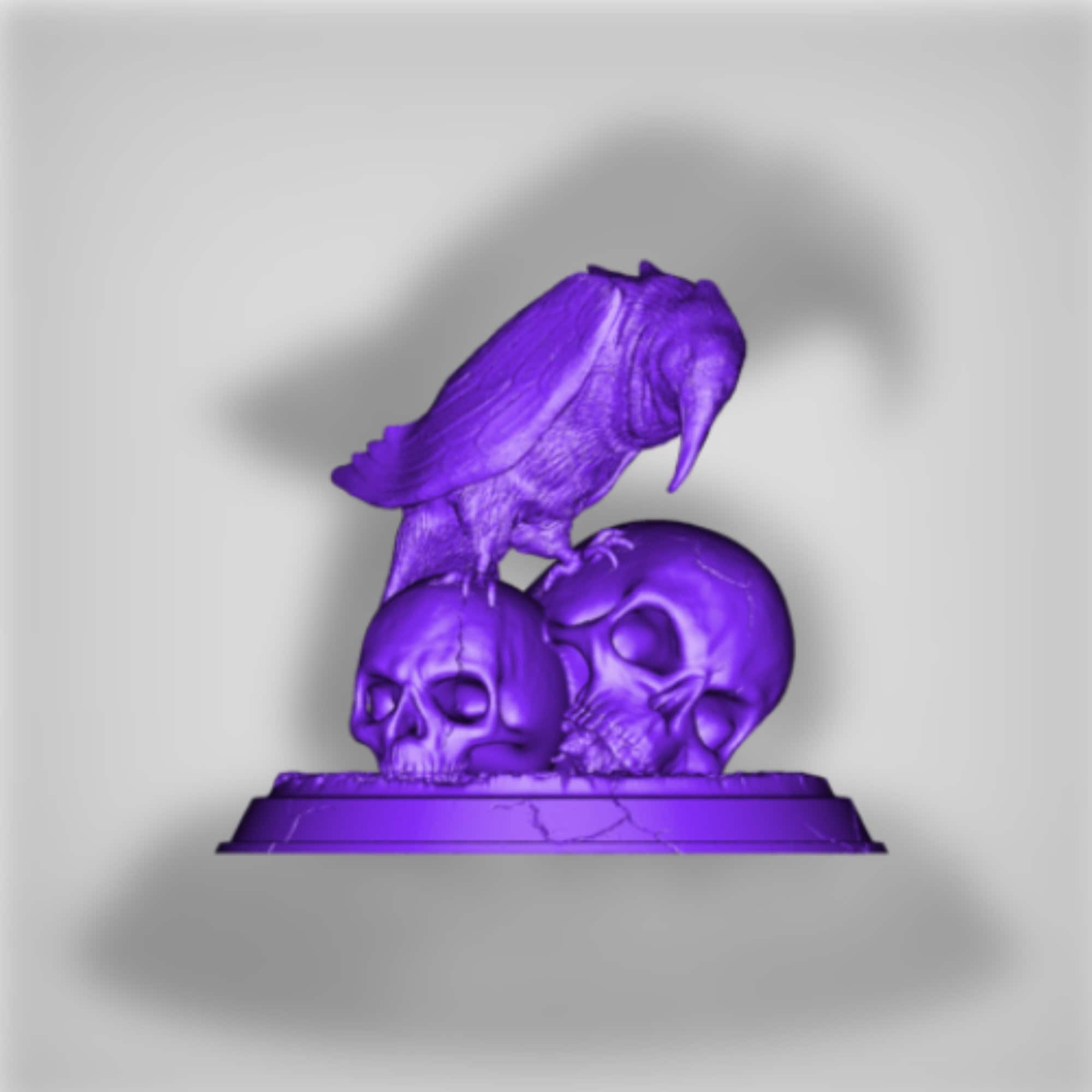 Raven With Skulls 3D Model Files Instant Download - Etsy