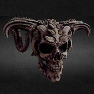 Demon Skull Textured 3D Print Model Original Formats OBJ, USDZ, Gltf ...
