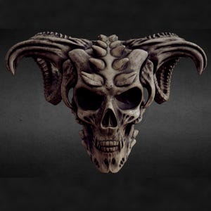 Demon Skull Textured 3D Print Model Original Formats OBJ, USDZ, Gltf ...