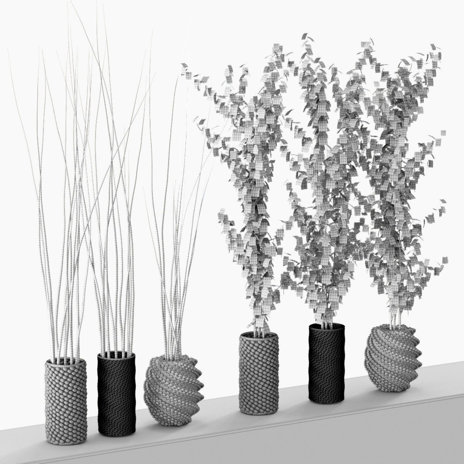 Set of 6 Plants Models in Pots 3D Model Fbx, Corona, V-ray, 3ds Max ...