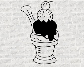 Ice Cream Sundae Svg - Etsy UK