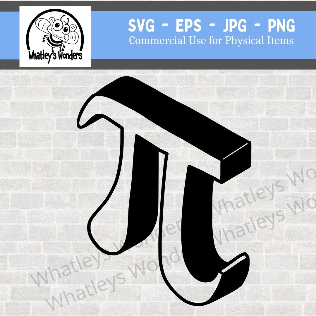 Pi Day Cut File 3D Pi Symbol Svg Math Teacher JPG Educational Cut File ...