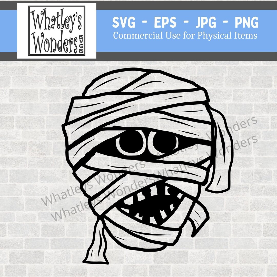 Mummy JPG - Mummy Face Svg - Monster Cut File - Kids Halloween Svg ...