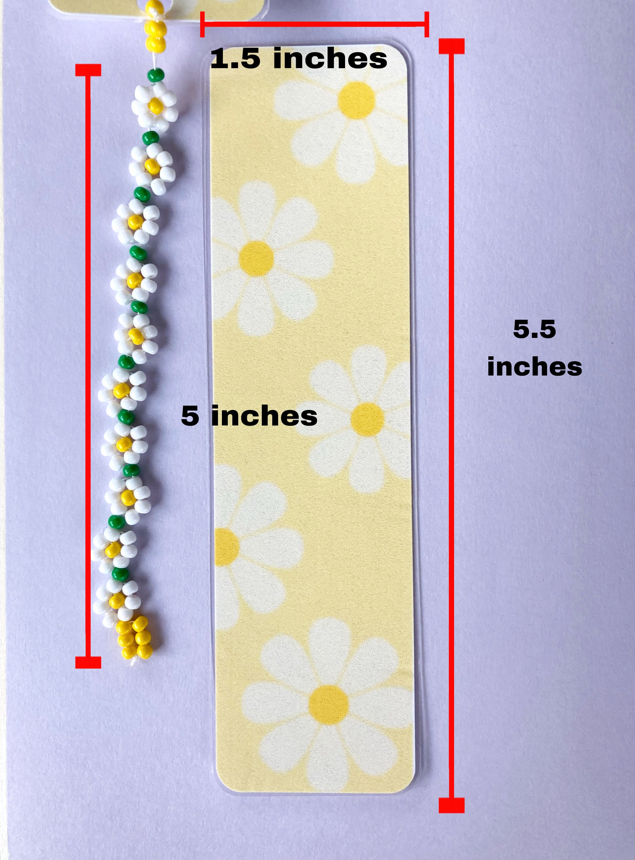Daisy Bead Chain Bookmark - Flower Seed Bead Bookmark - Aesthetic ...