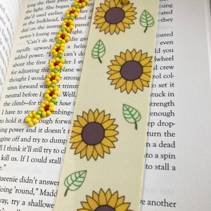 Sunflower Seed Bead Chain Bookmark - Flower Bookmark - Etsy