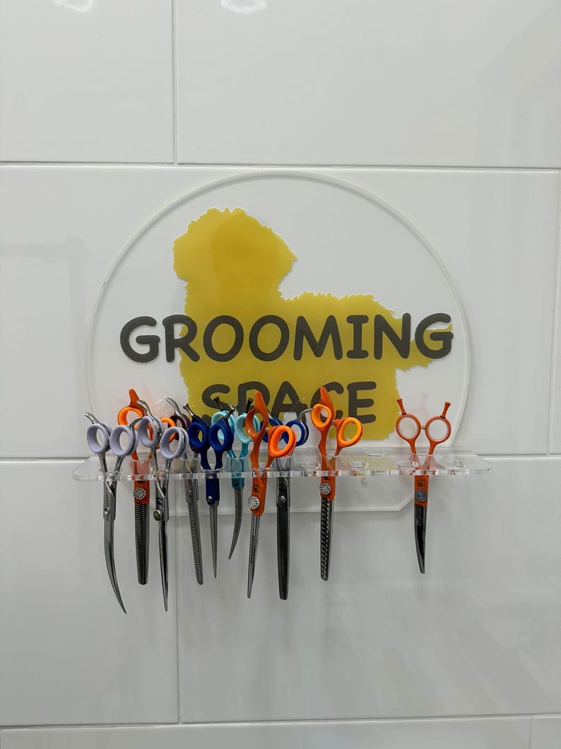 Petstylist Grooming Gift Beauty Salon Decor Hair Scissors Holder Barber ...