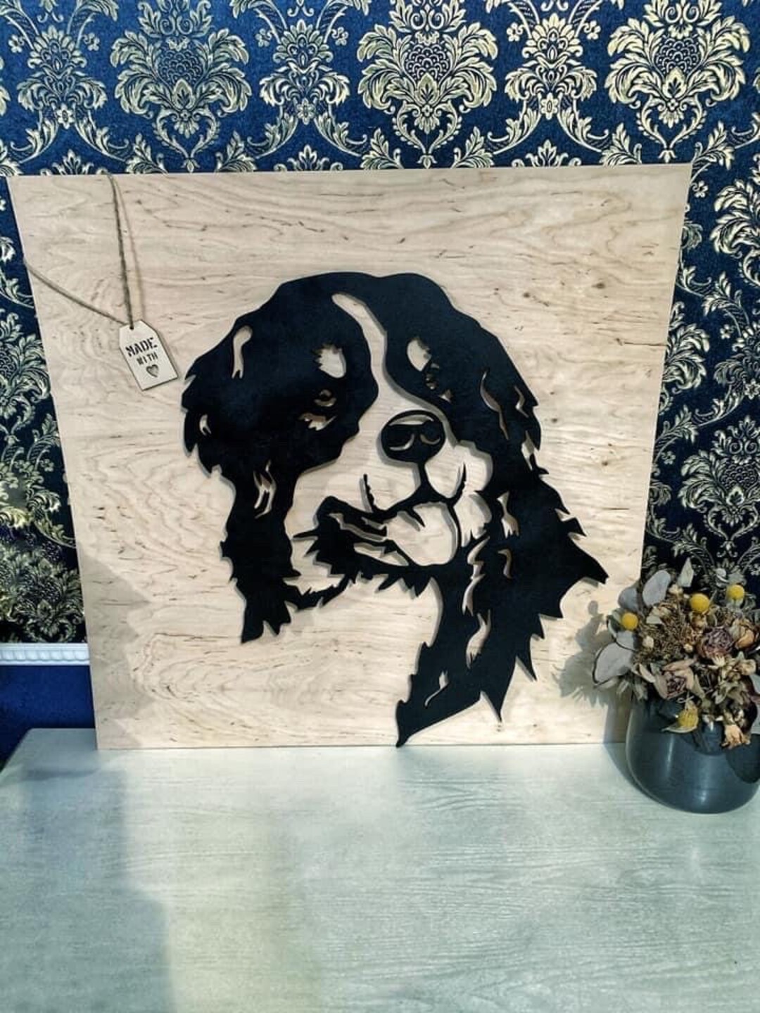Custom Wall Art Decor Dog Bernese Mountain Dog Sennenhund Kennel Logo ...
