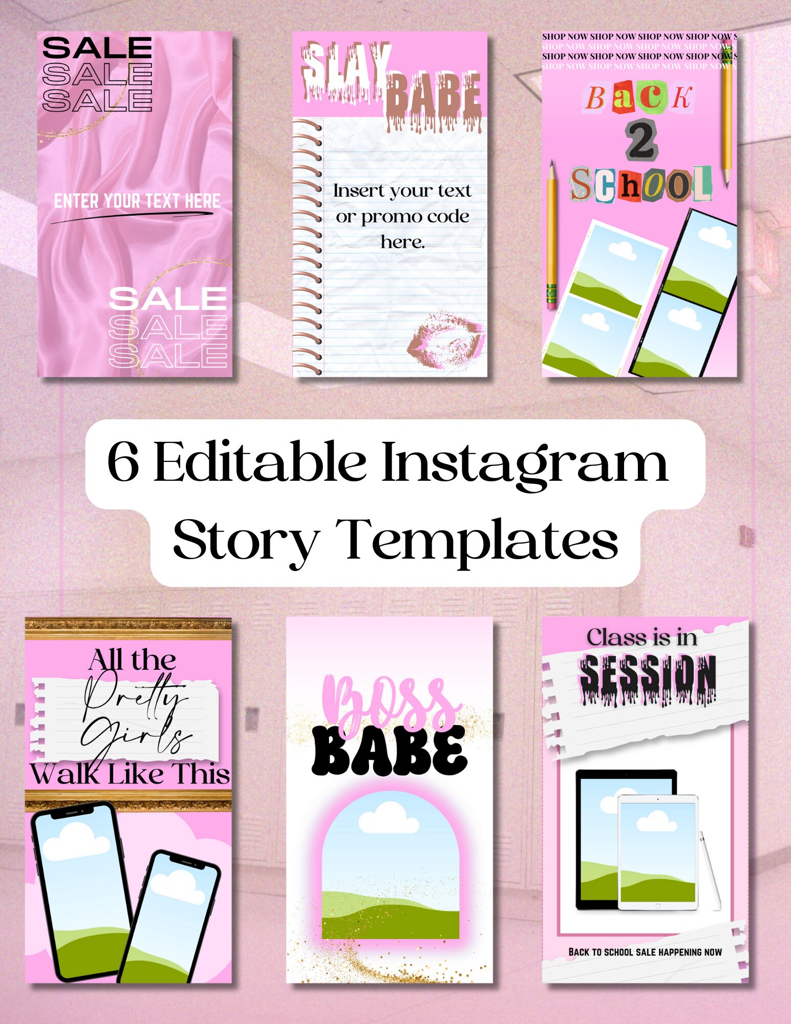 6 Editable Instagram & Facebook Story Templates - Etsy