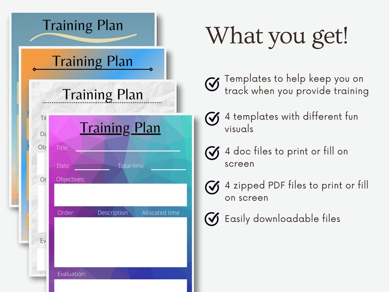 Bundle of 4 Digital Lesson/training Plan Templates for Educators ...