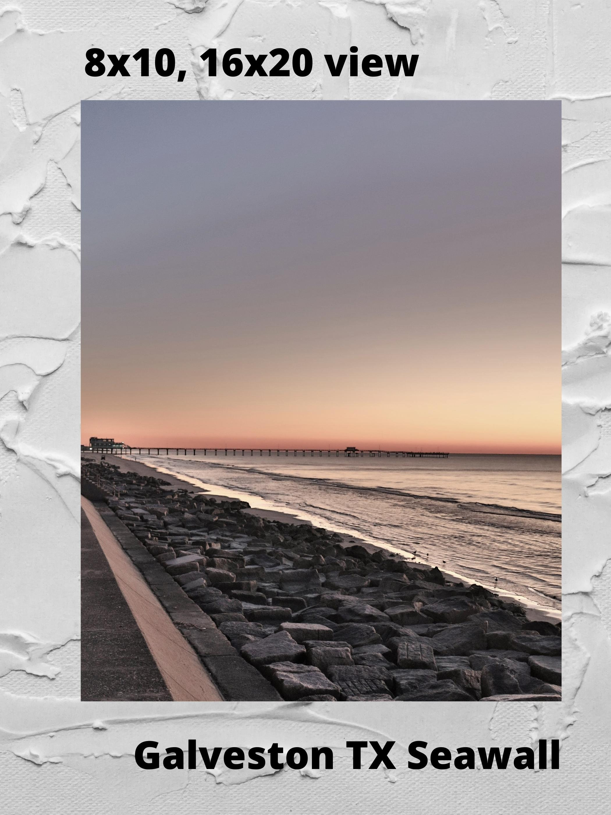 Galveston TX Seawall | Galveston Beach Sunrise | Beach Wall Art | Texas ...