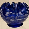 Fenton Cobalt Blue Lamb's Tongue Art Glass Basket - Etsy