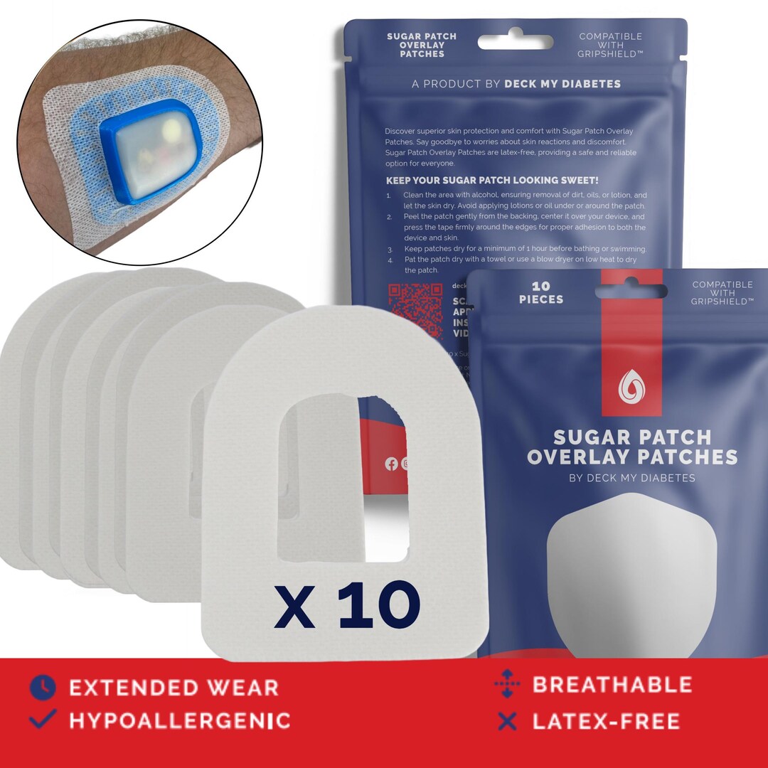 10 Pack Omnipod Hypoallergenic Overlay Patches | the Sugar Patch ...