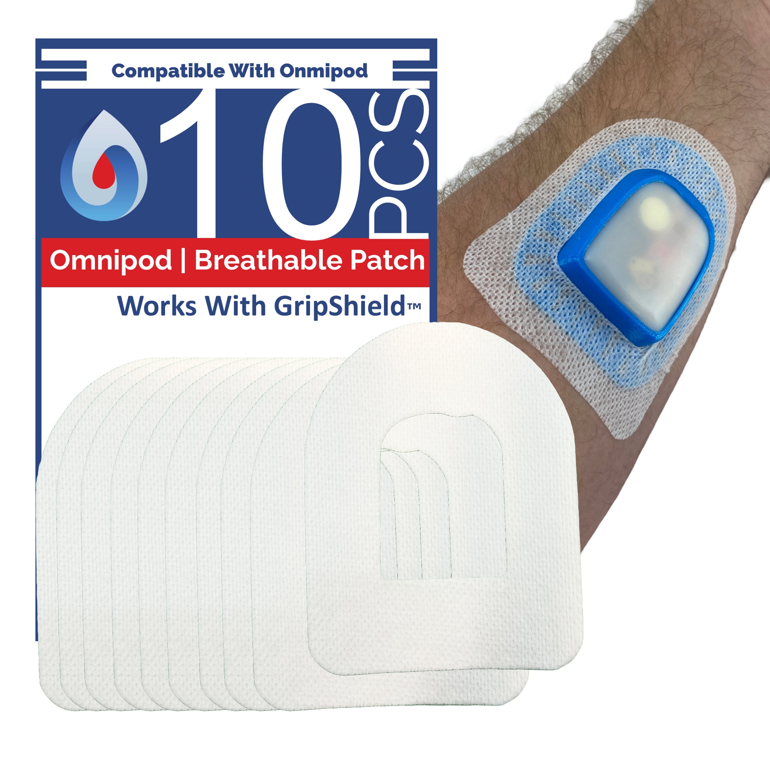 10 Pack Omnipod Hypoallergenic Overlay Patches | the Sugar Patch ...