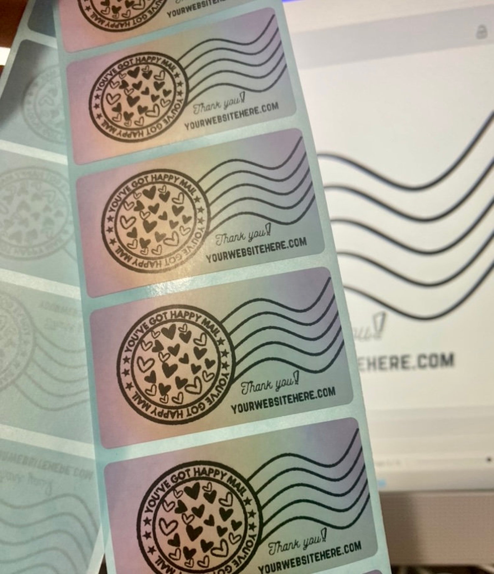 Happy Mail Stickers Printed Packaging Stickers for Small Business ...